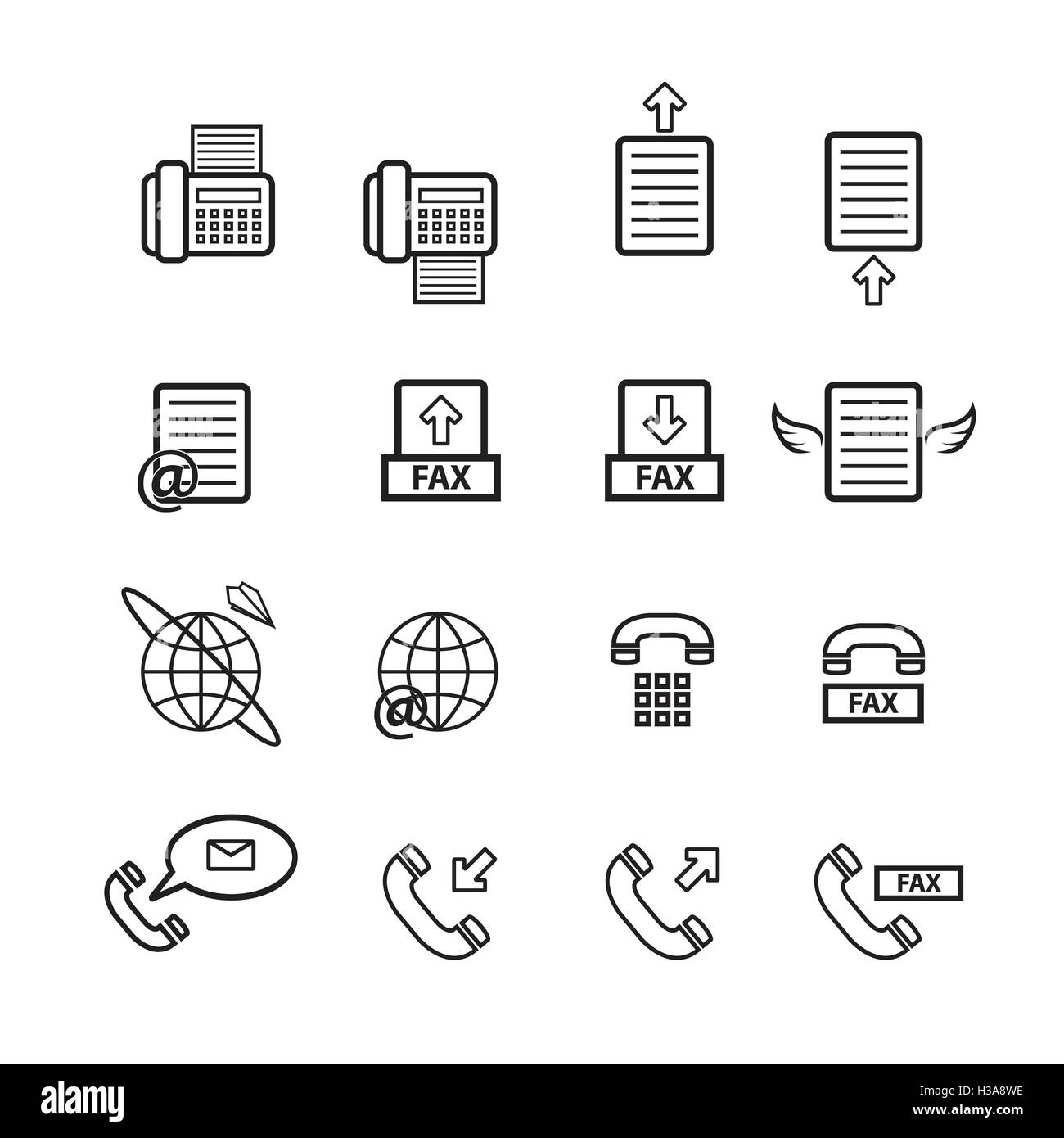 Fax vector, icon set Stock Vector Image & Art - Alamy