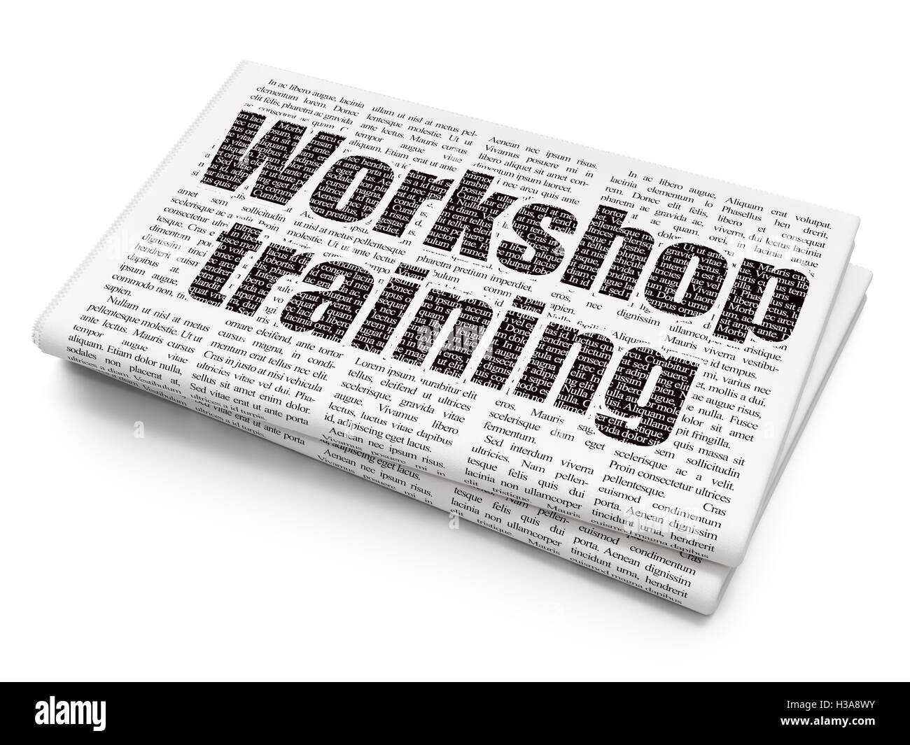 Learning concept: Workshop Training on Newspaper background Stock Photo ...