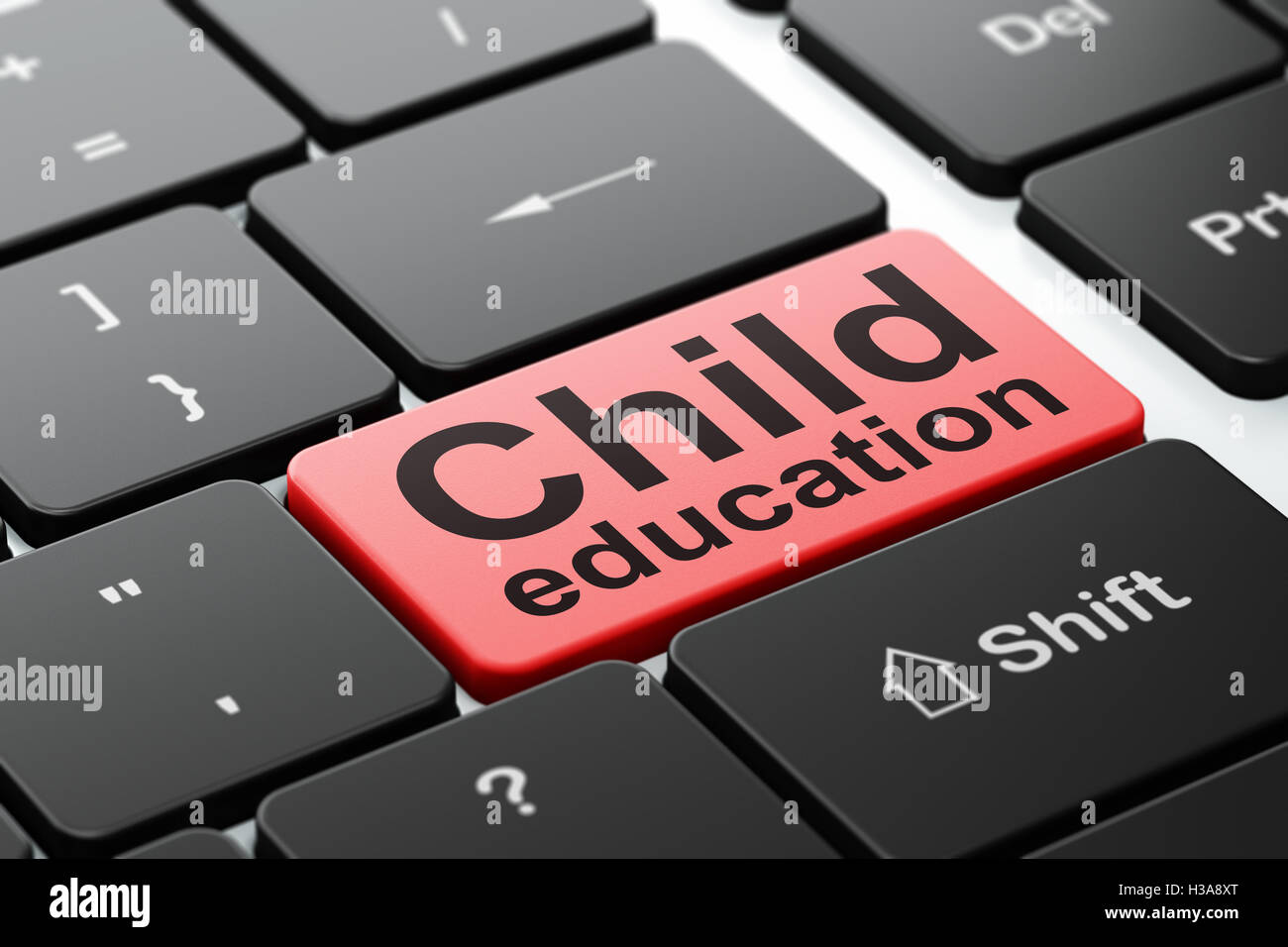 Learning concept: Child Education on computer keyboard background Stock ...
