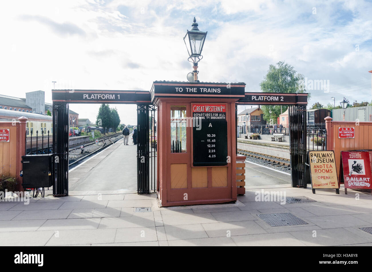 Entrance to outdoor platforms at Kidderminster Railway Station on the ...