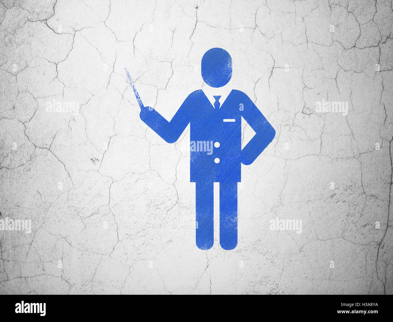 Education concept: Teacher on wall background Stock Photo - Alamy