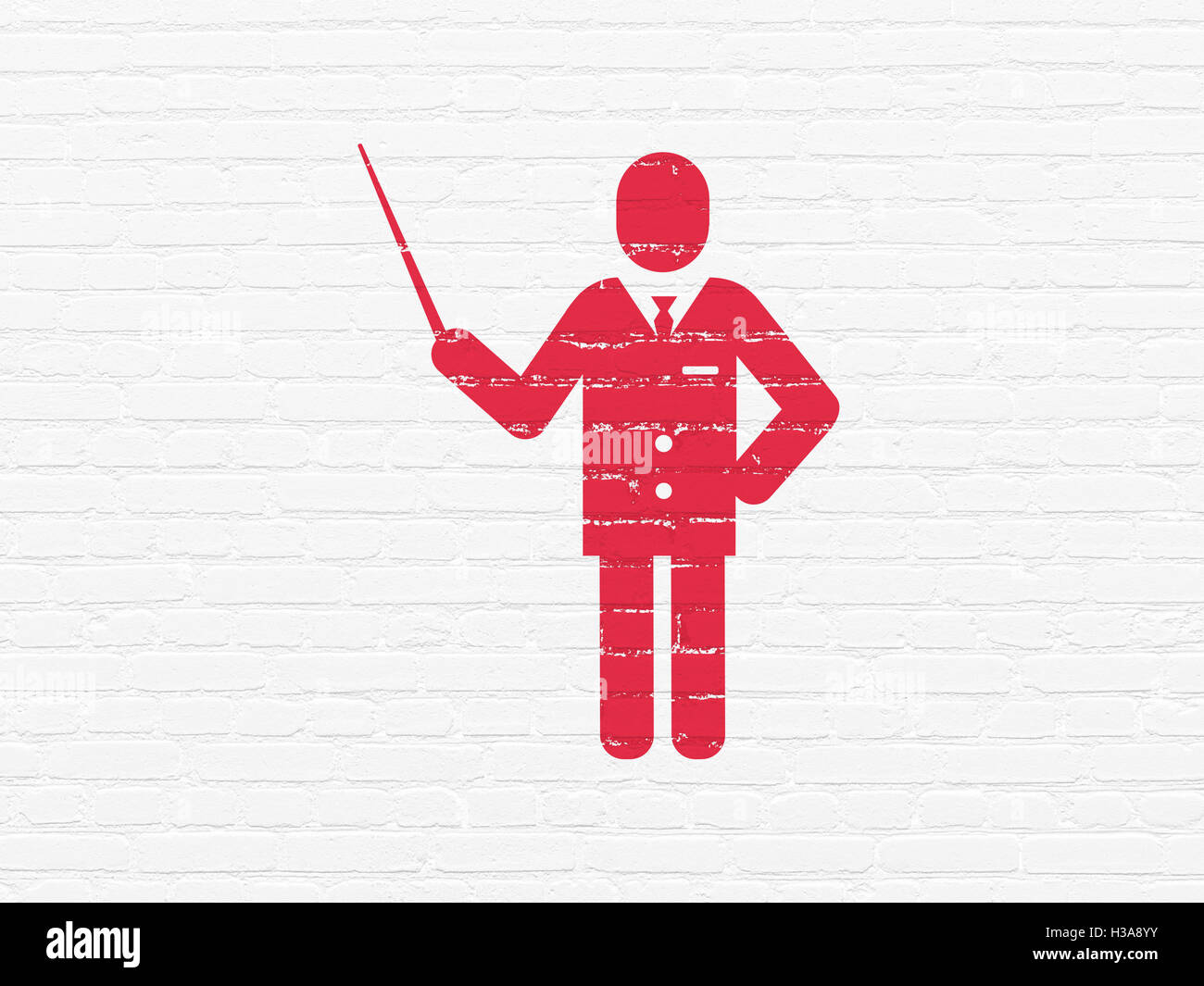 Education concept: Teacher on wall background Stock Photo - Alamy
