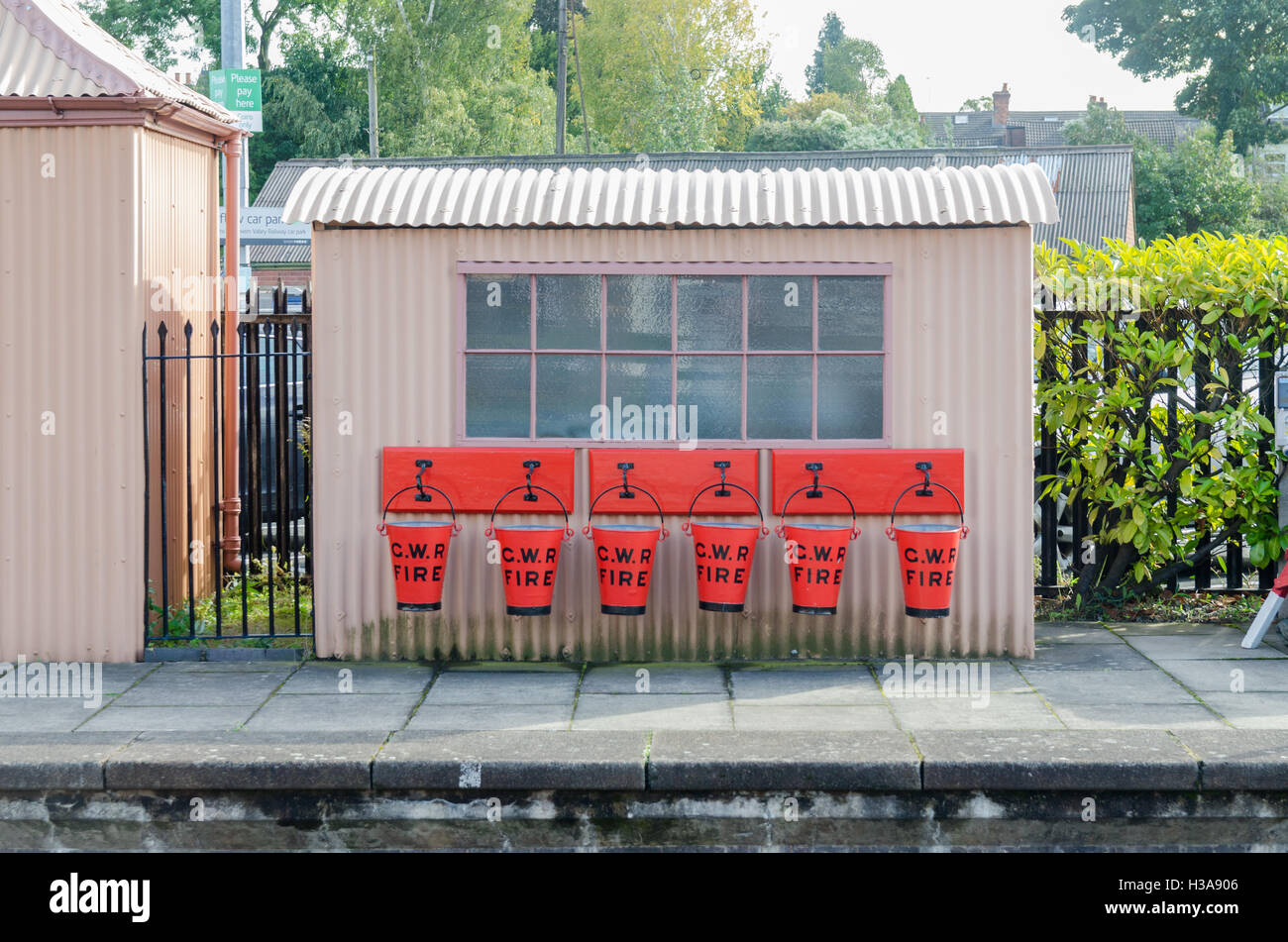 Railway station fire buckets hi-res stock photography and images - Alamy