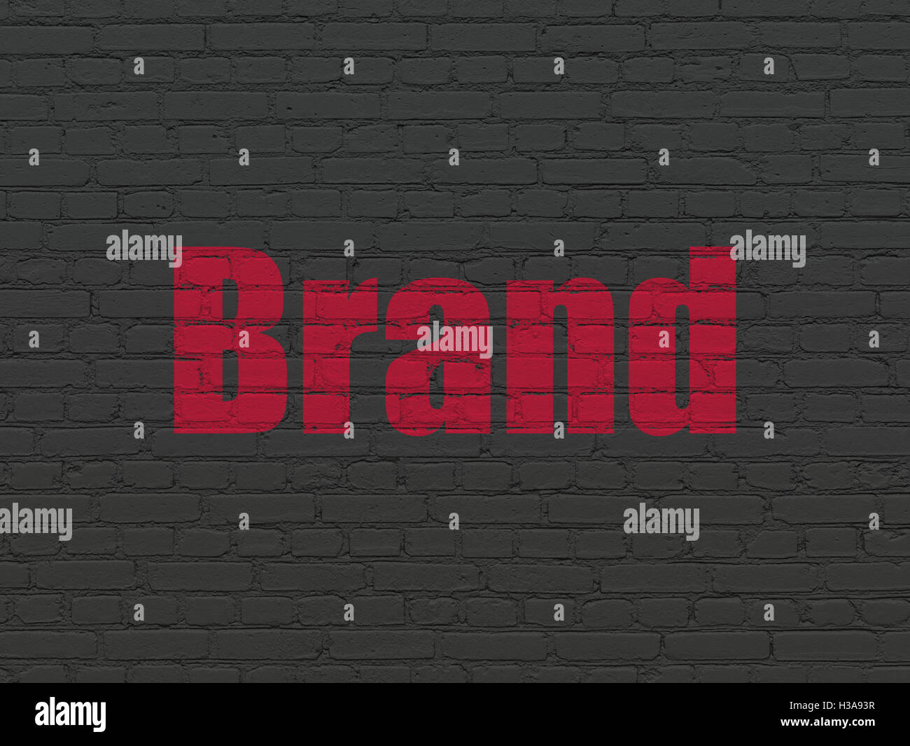 Advertising concept: Brand on wall background Stock Photo - Alamy