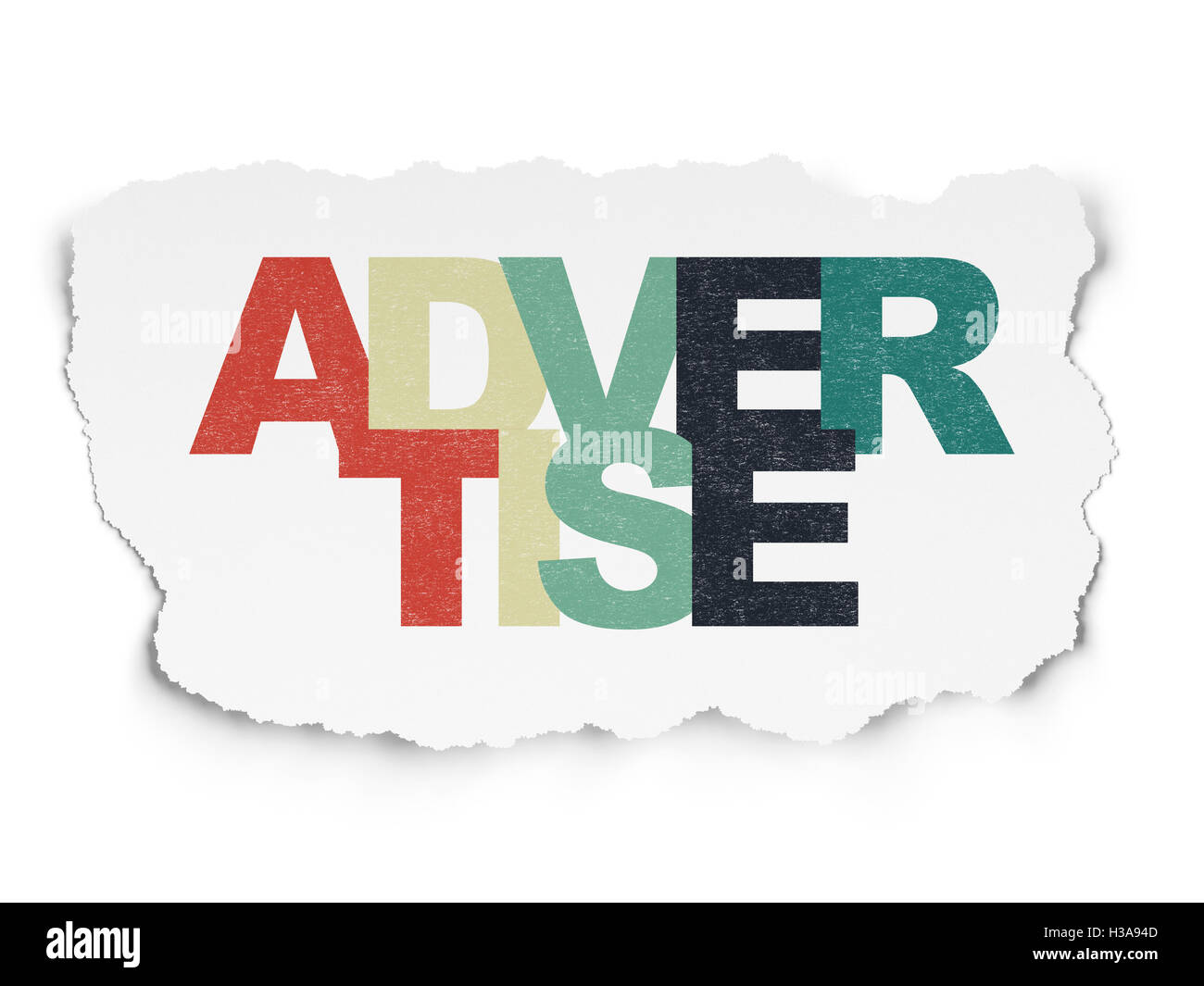 Marketing concept: Advertise on Torn Paper background Stock Photo - Alamy
