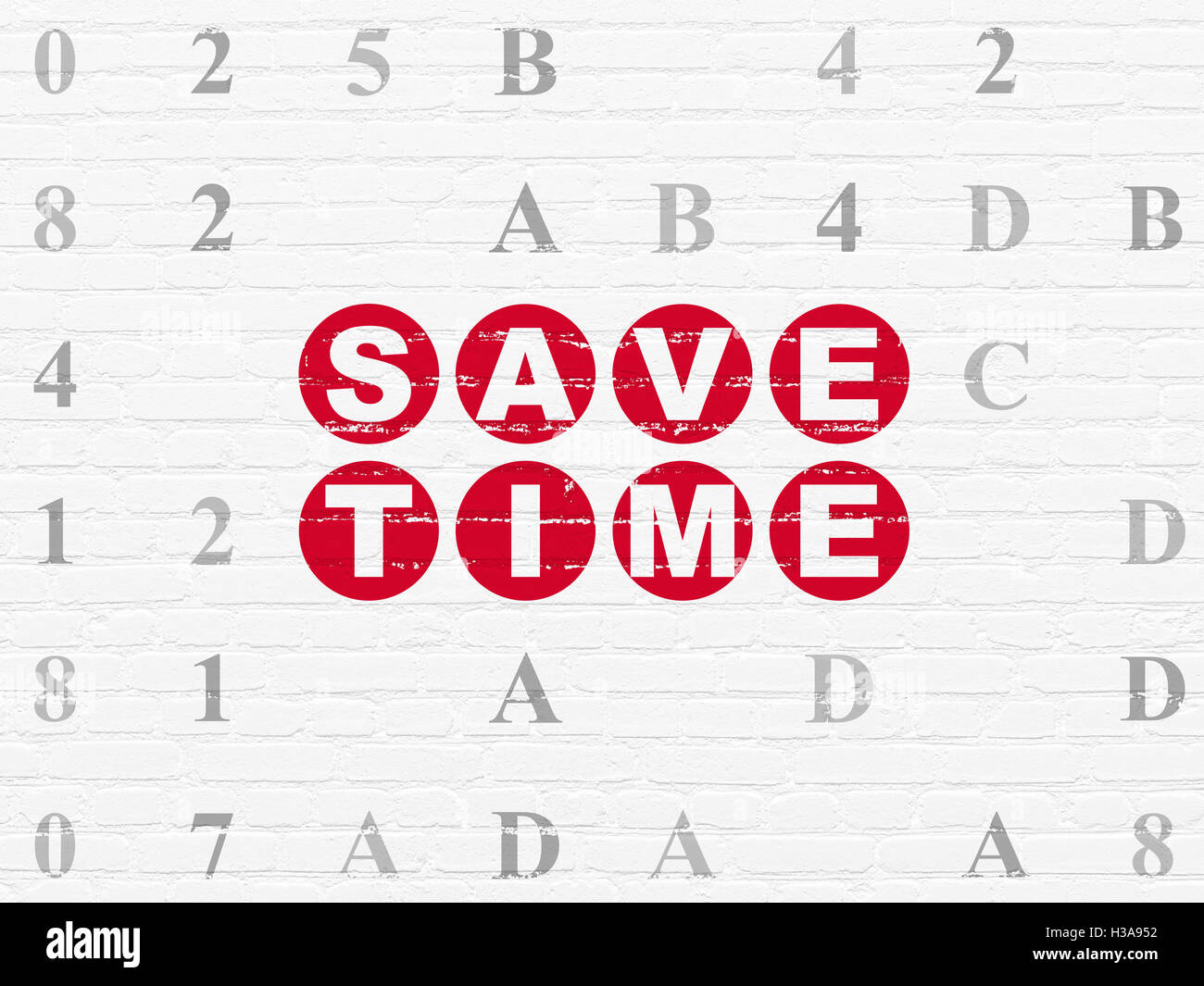 Timeline concept: Save Time on wall background Stock Photo - Alamy