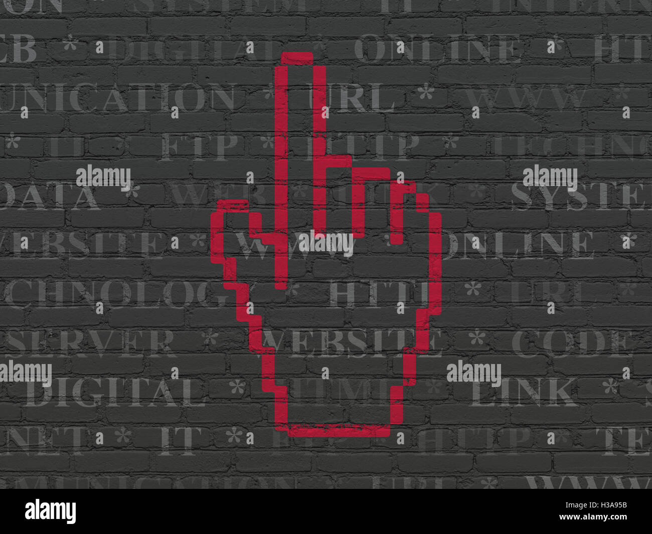 Web design concept: Mouse Cursor on wall background Stock Photo - Alamy