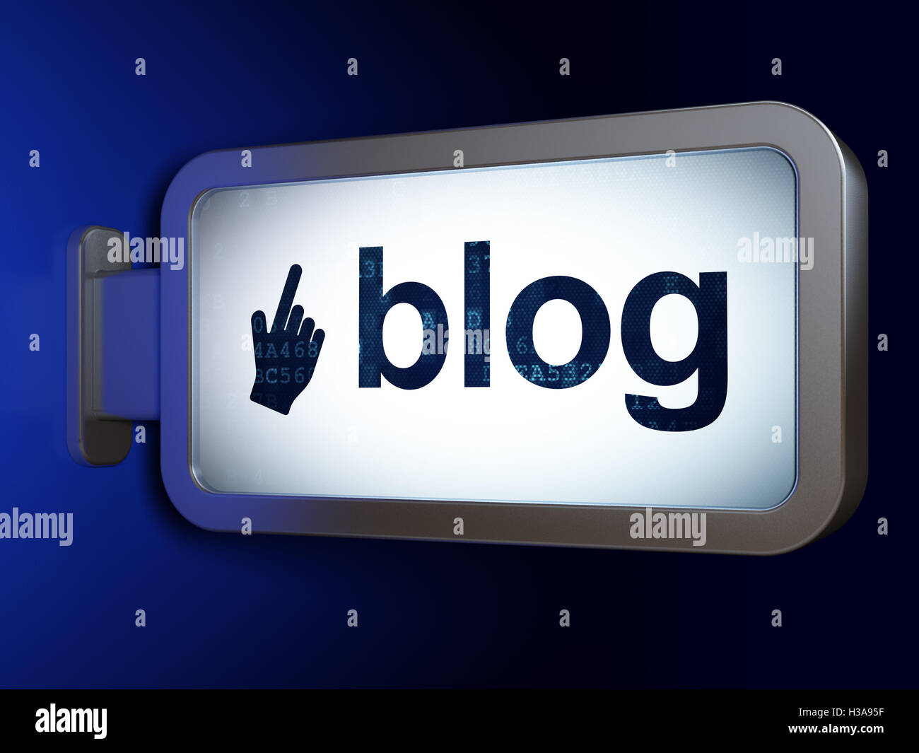 Web design concept: Blog and Mouse Cursor on billboard background Stock ...