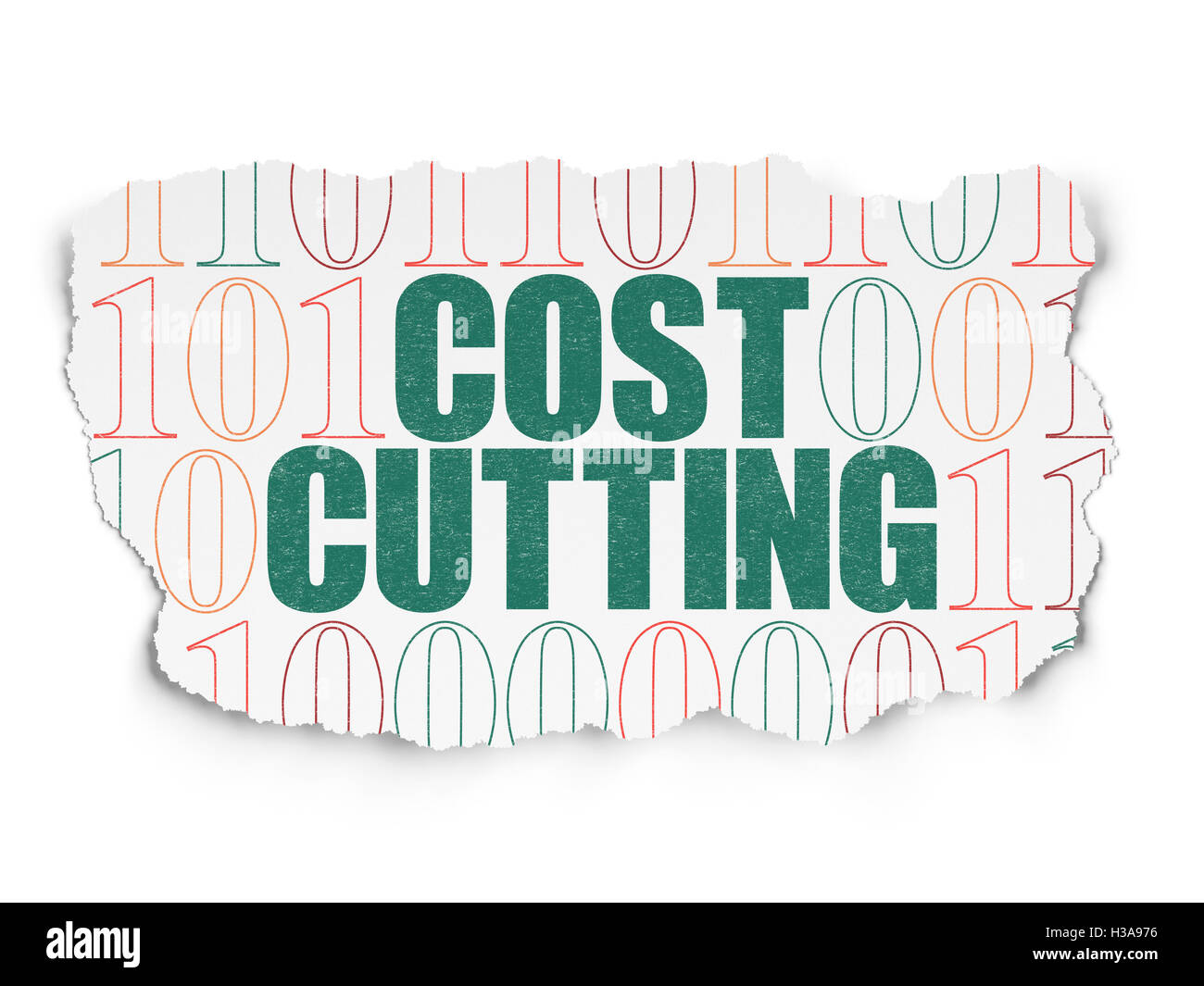 Business concept: Cost Cutting on Torn Paper background Stock Photo - Alamy