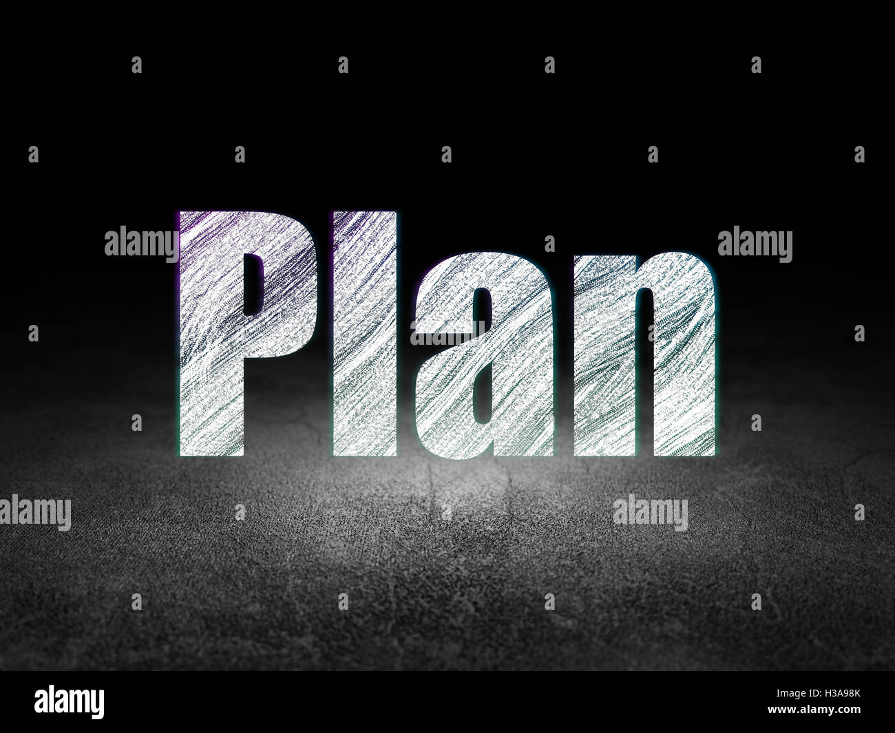 Business concept: Plan in grunge dark room Stock Photo - Alamy
