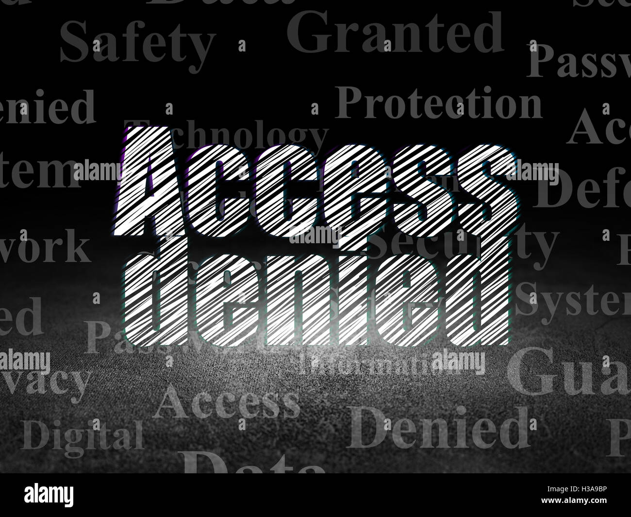 Privacy concept: Access Denied in grunge dark room Stock Photo - Alamy
