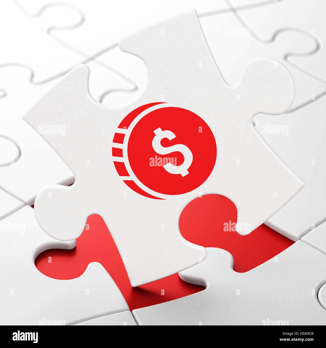 Currency concept: Dollar Coin on puzzle background Stock Photo - Alamy