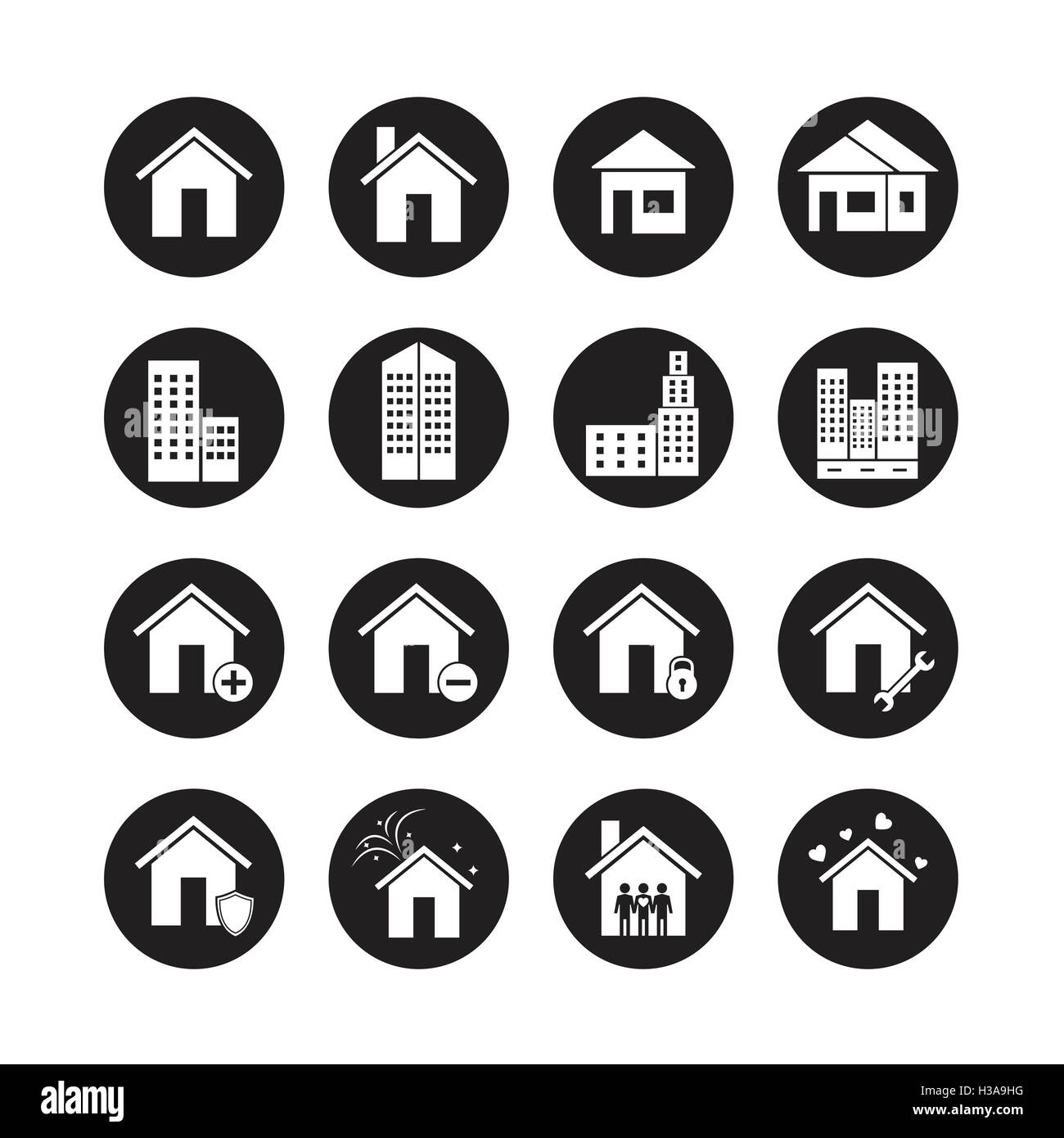 House vector, icon set Stock Vector Image & Art - Alamy