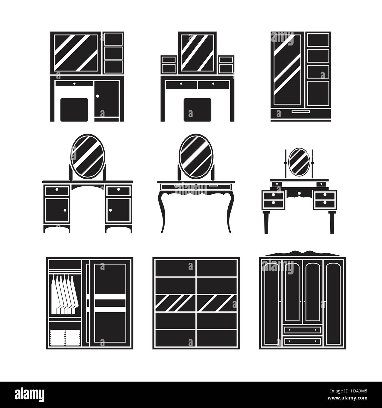 Dressing table vectors hi-res stock photography and images - Alamy