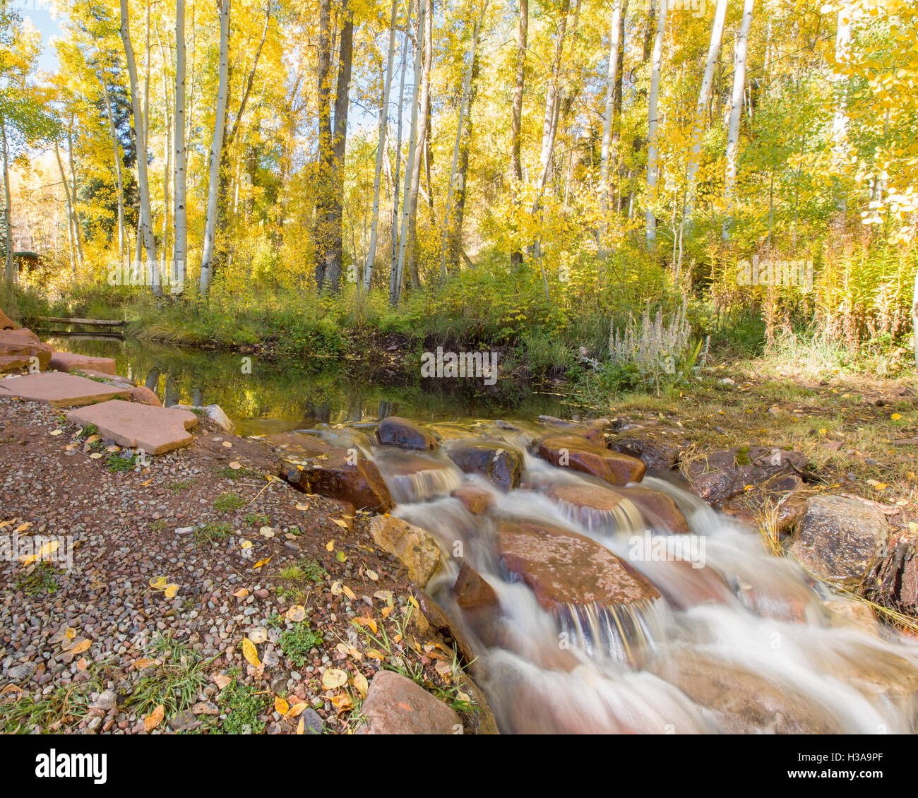 A Beautiful Waterfall In Colorado Stock Photo - Alamy