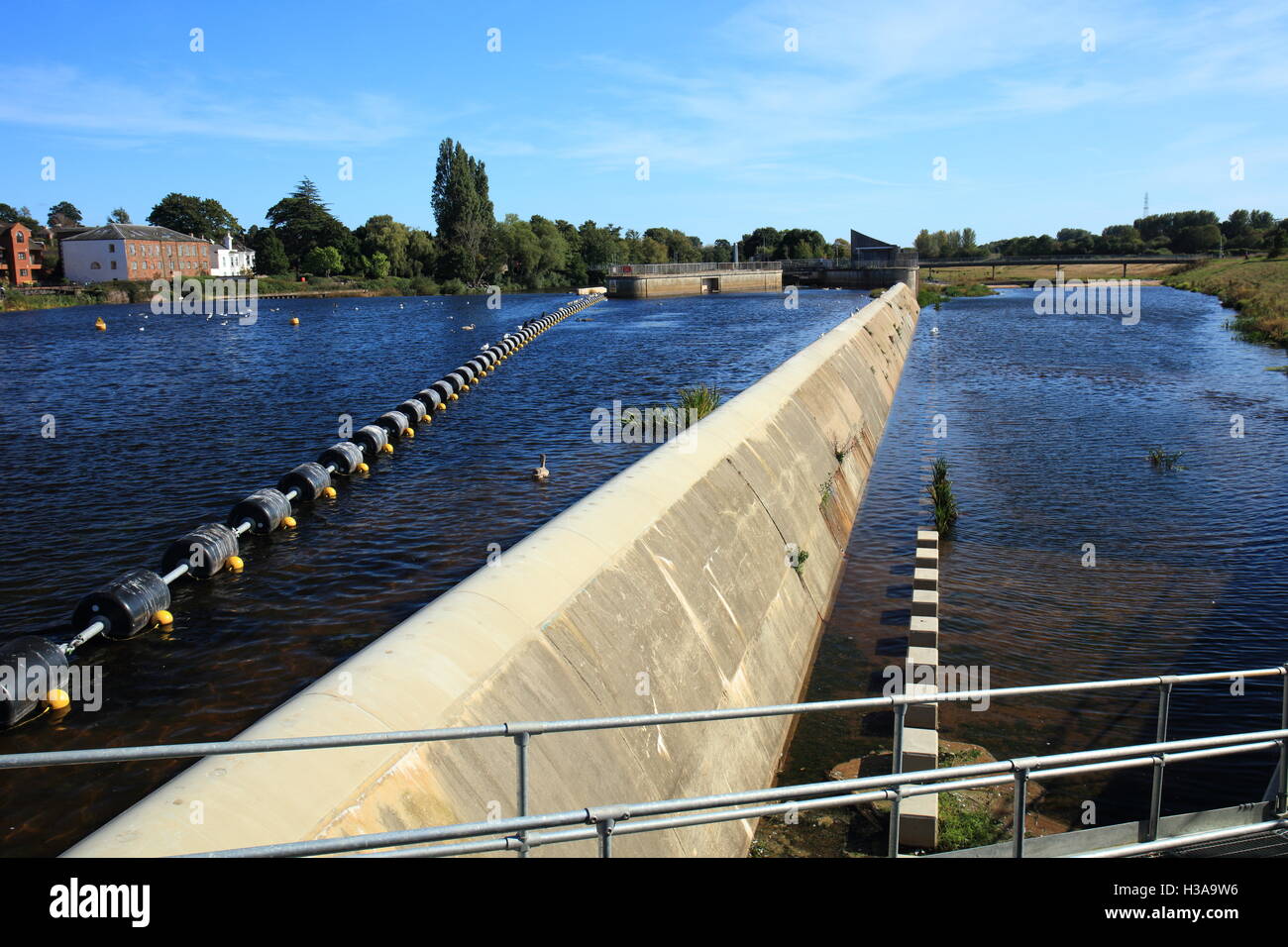 Exeter quay, flood prevention channel, Devon, England,UK Stock Photo ...
