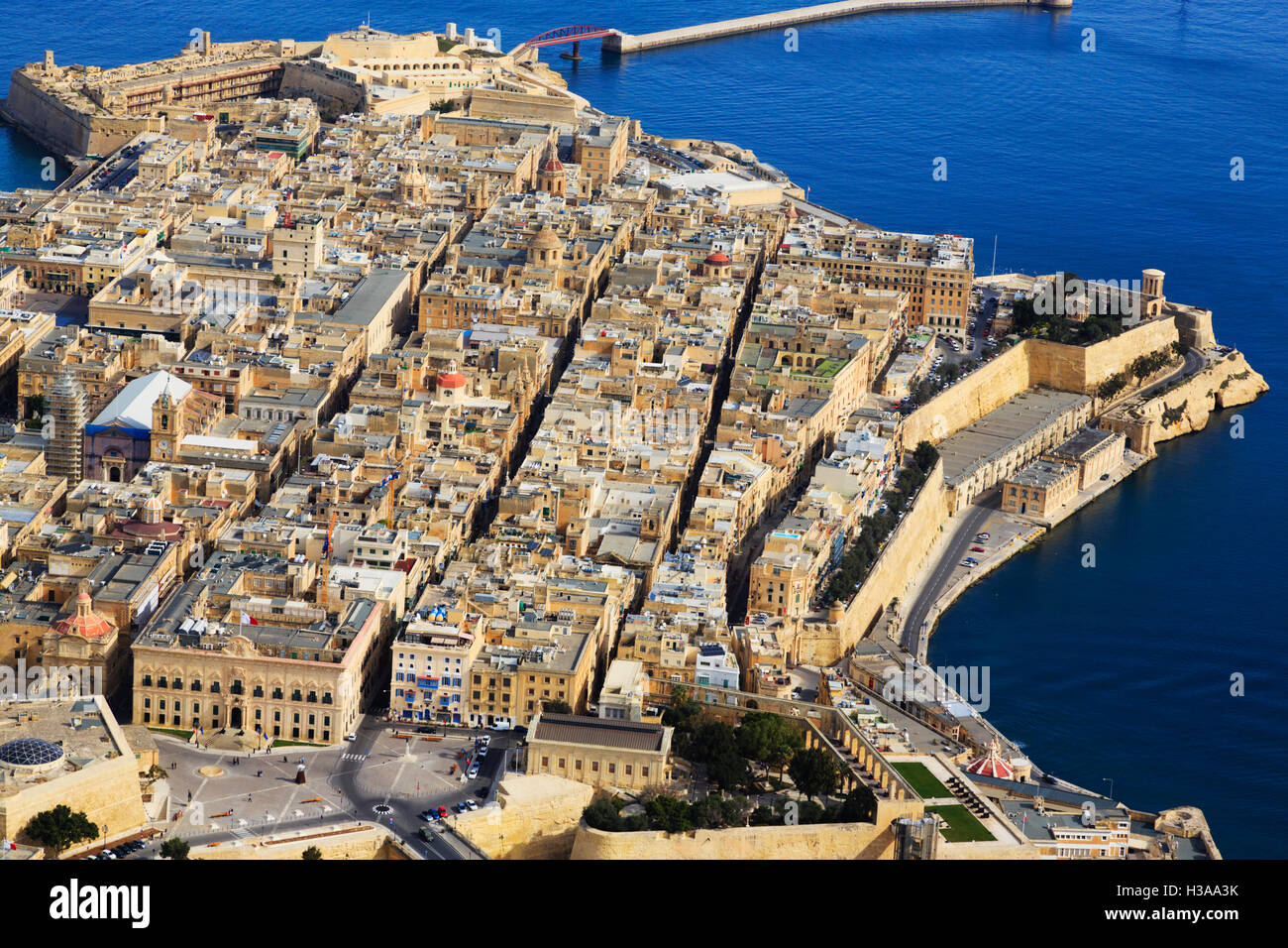 Aerial view over Floriana, Valletta, Malta Stock Photo - Alamy