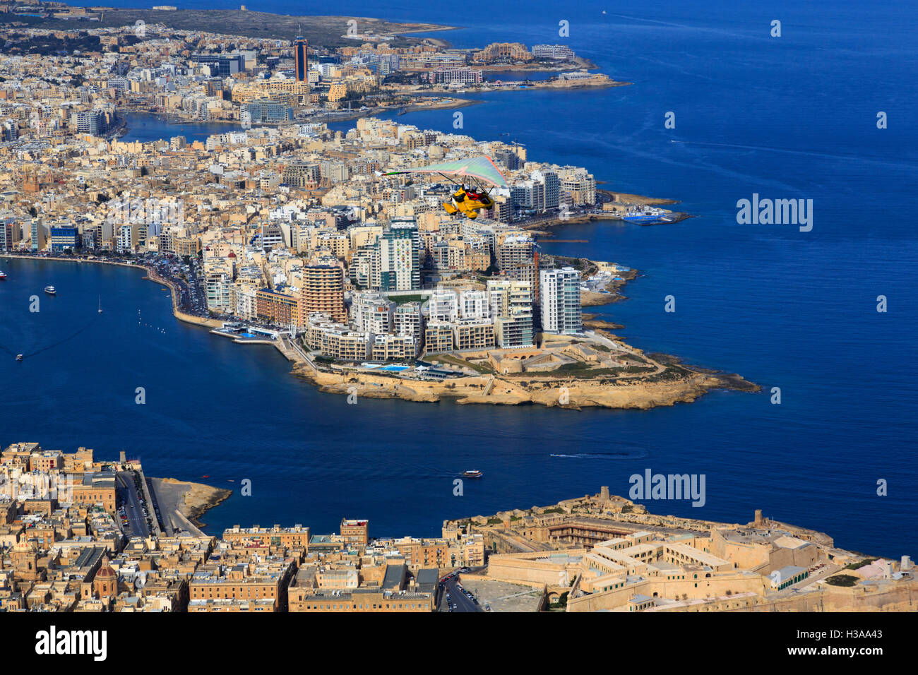 Aerial view of valletta and floriana hi-res stock photography and ...