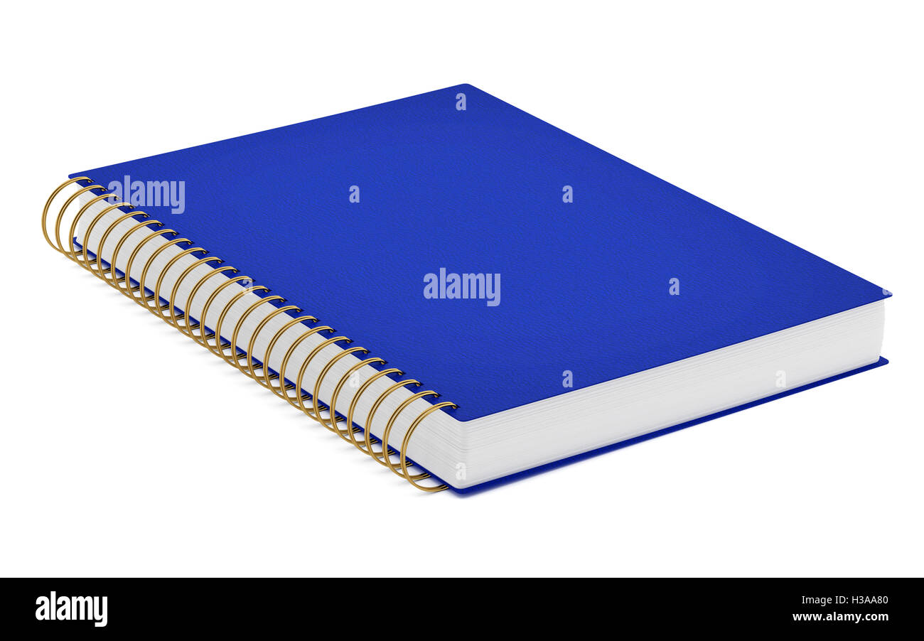 blue notebook isolated on white background Stock Photo - Alamy