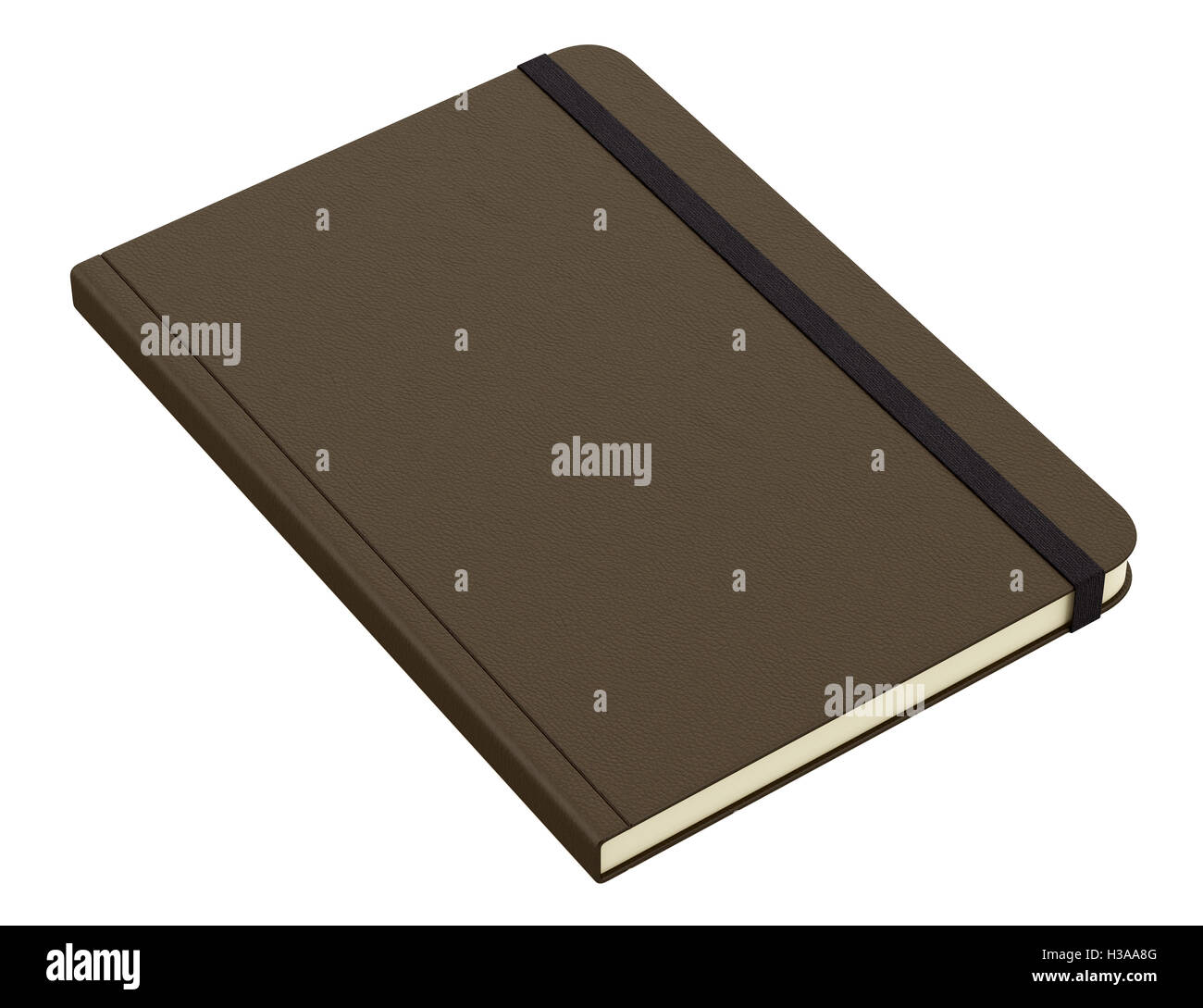 brown notebook isolated on white background Stock Photo - Alamy