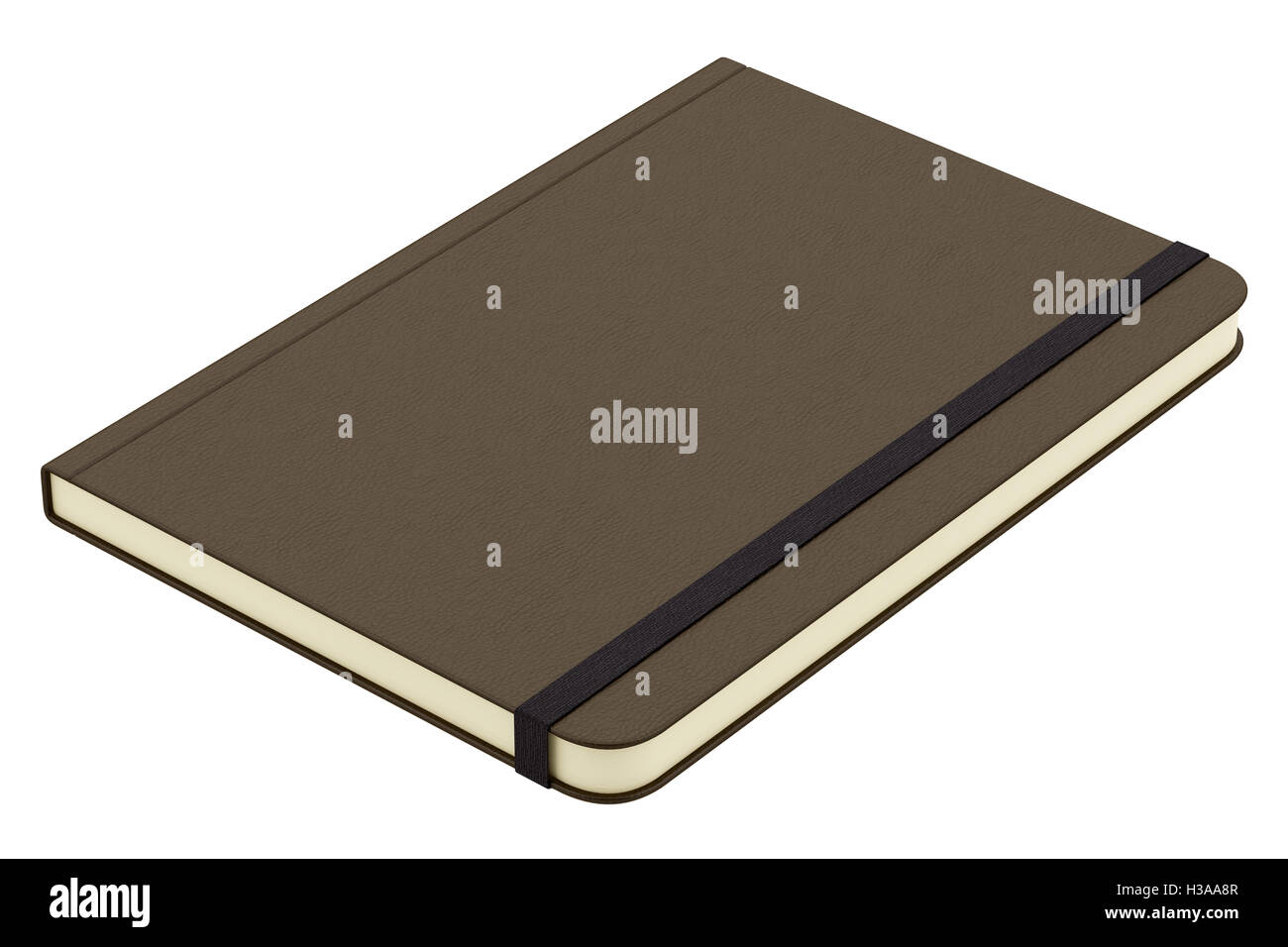 brown notebook isolated on white background Stock Photo - Alamy