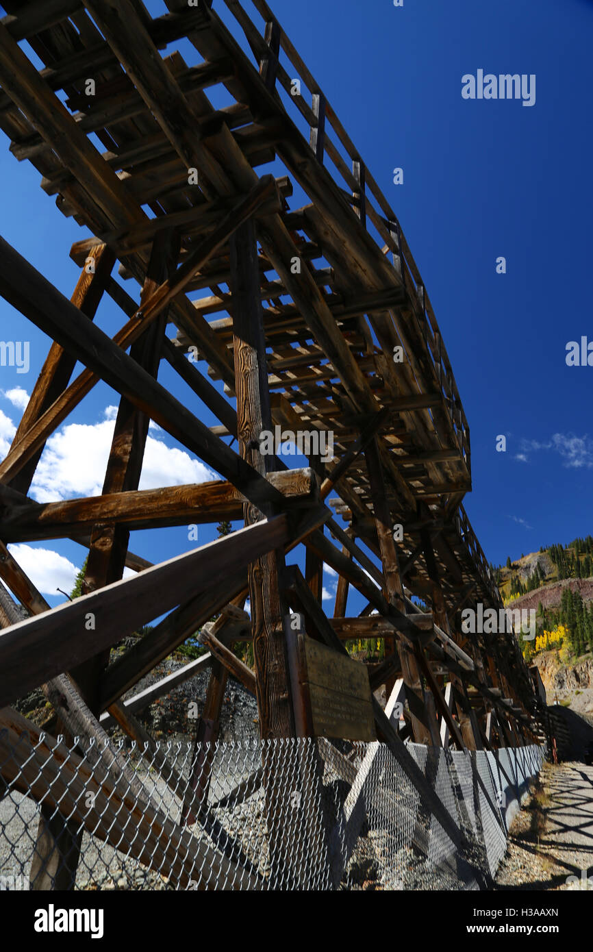 Rustic old mine train tracks in Colorado Rocky Mountains Stock Photo ...