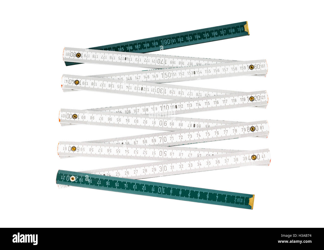 Folding ruler isolated with clipping path on the white background Stock ...