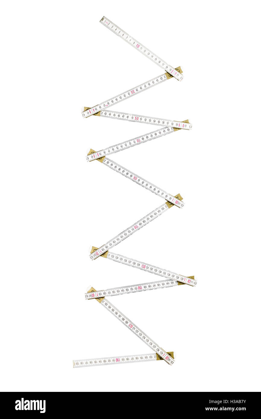 Isolated folding ruler with clipping path on the white background Stock ...