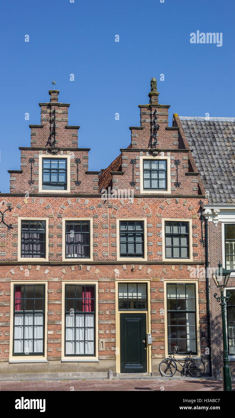 Historical step gables on old houses in Alkmaar, Netherlands Stock ...