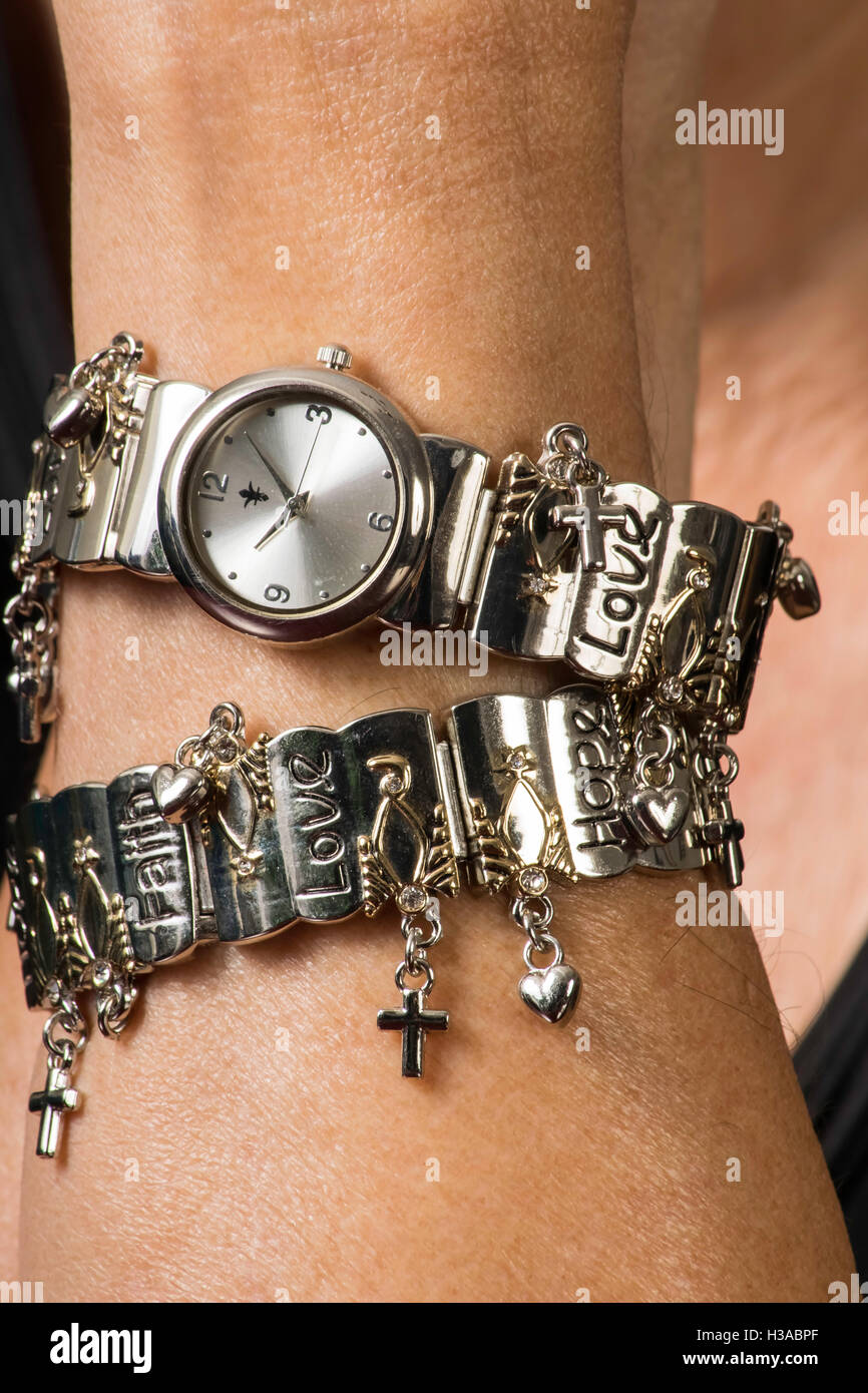 A Model and a Product - Female Modeling a Watch Stock Photo - Alamy