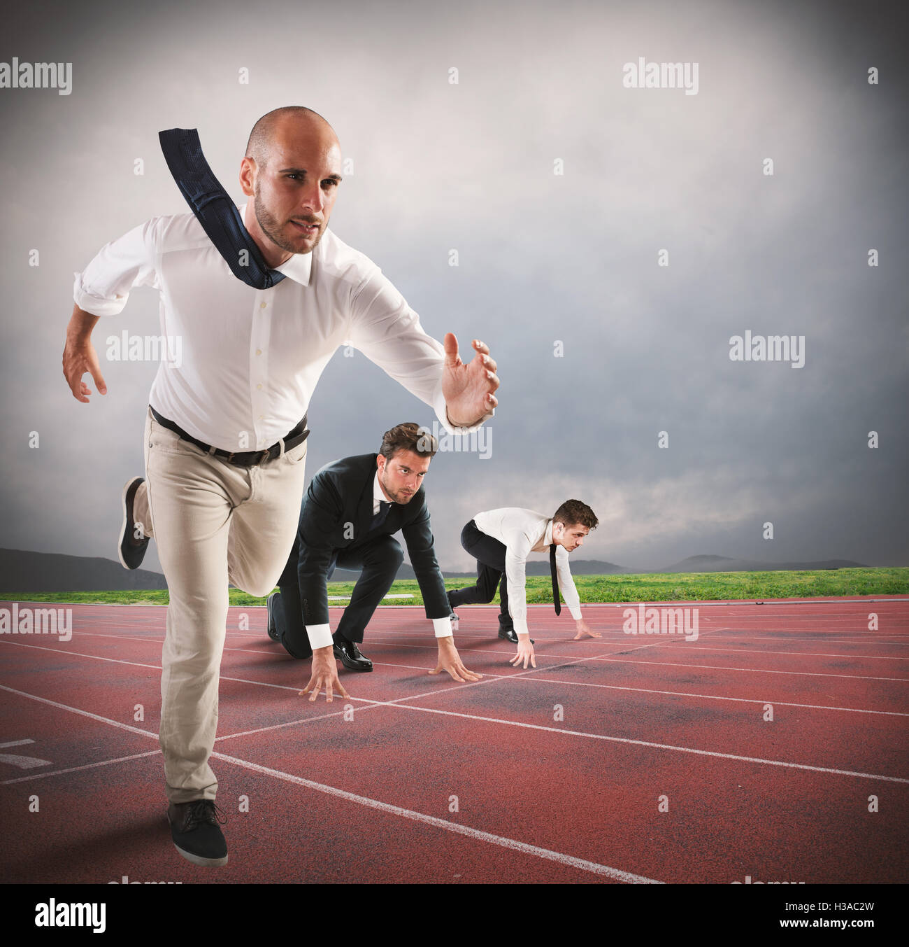 Man winning race run hi-res stock photography and images - Alamy