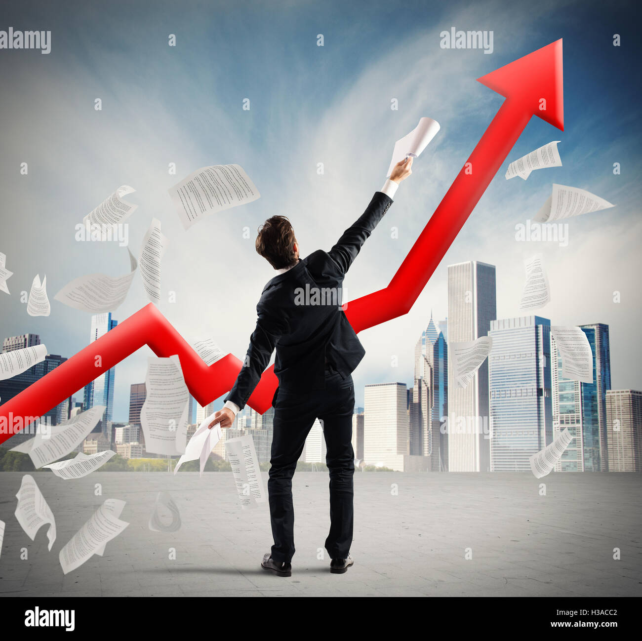 Businessman who has achieved success Stock Photo - Alamy