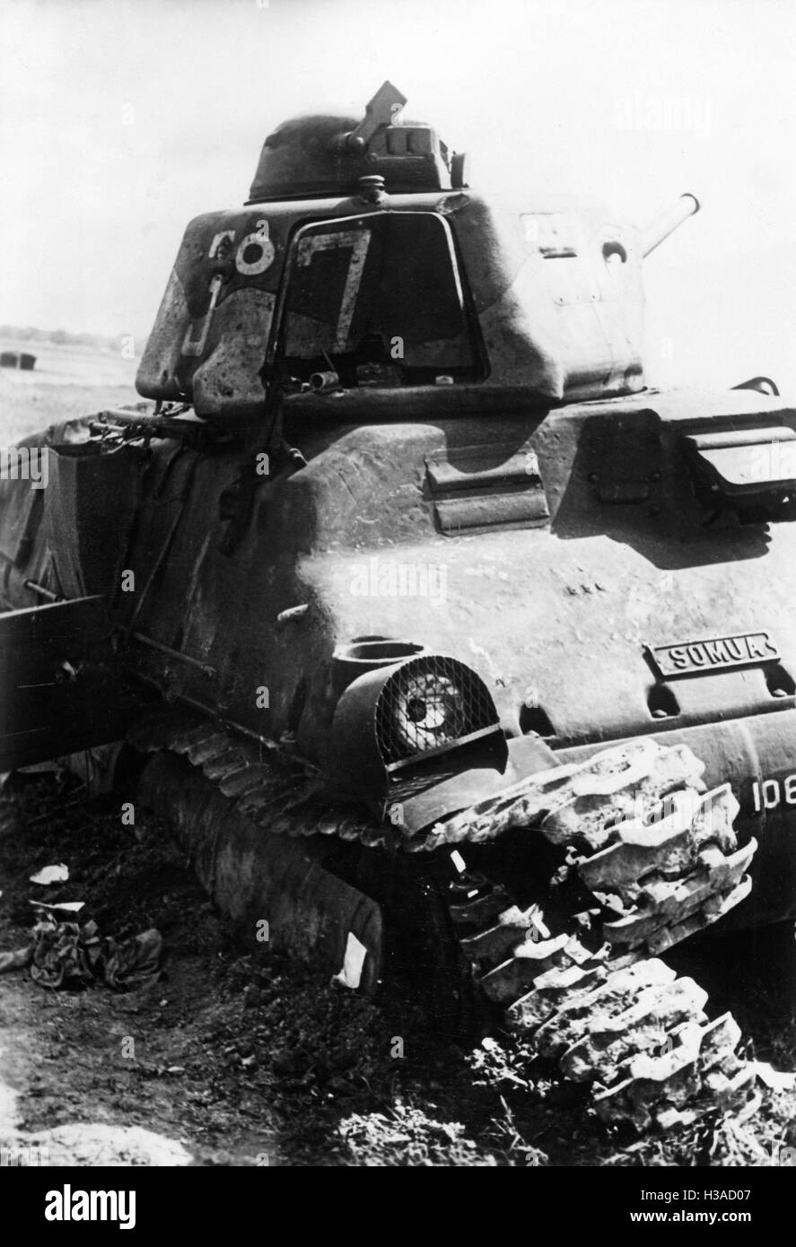 Downed French tanks, 1940 Stock Photo - Alamy