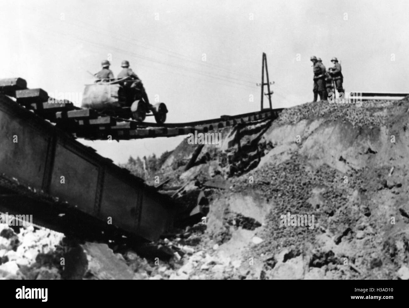 Railway bridge blown up hi-res stock photography and images - Alamy