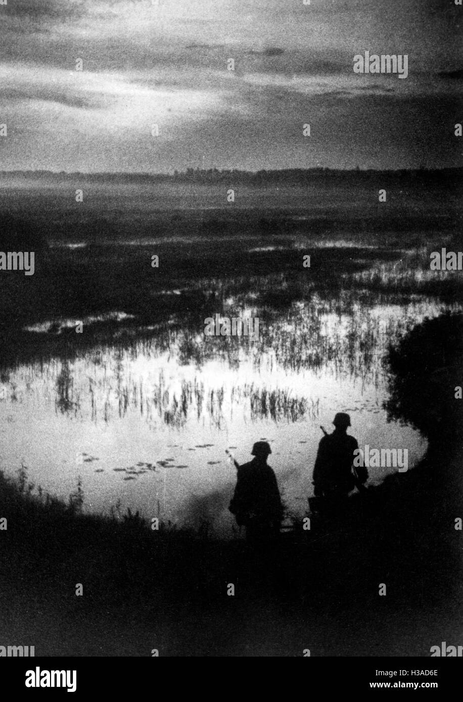 Soldiers of the Waffen SS in the Pripyat marshes, 1941 Stock Photo - Alamy