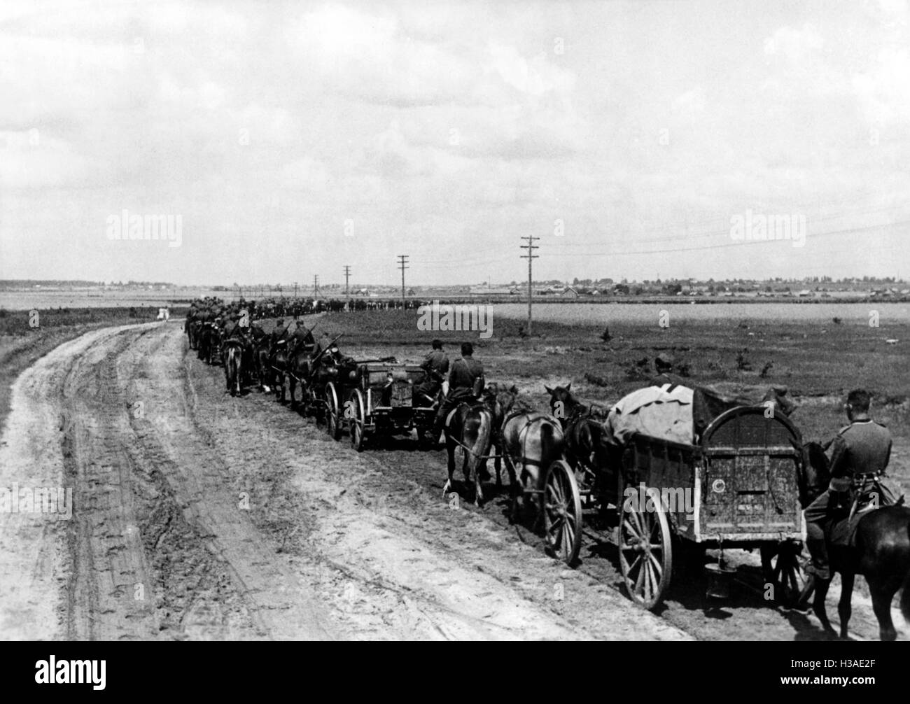 German convoy advancing on the Eastern Front, 1941 Stock Photo - Alamy