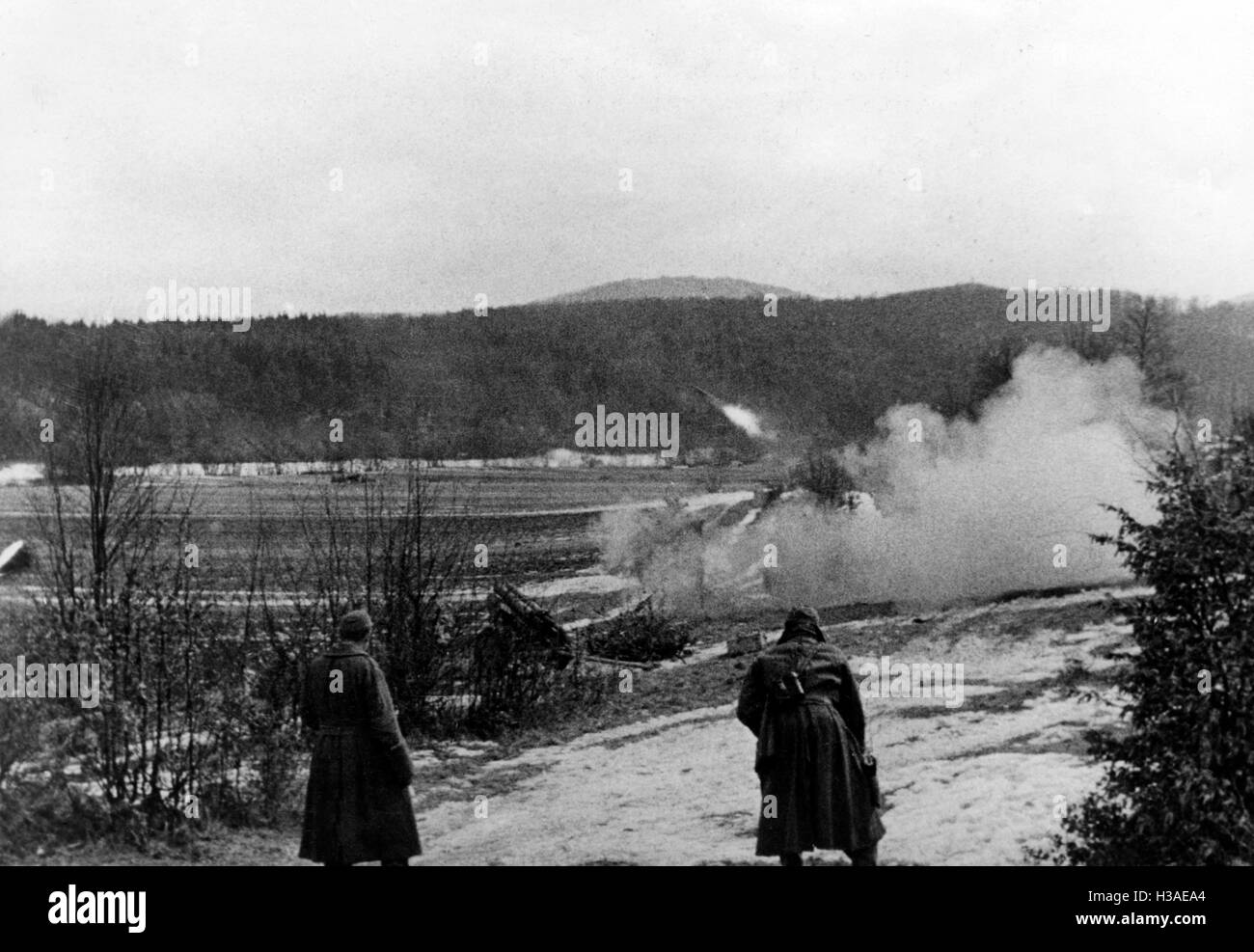 Hungarian Nebelwerfer unit in action in Slovakia, 1945 Stock Photo - Alamy