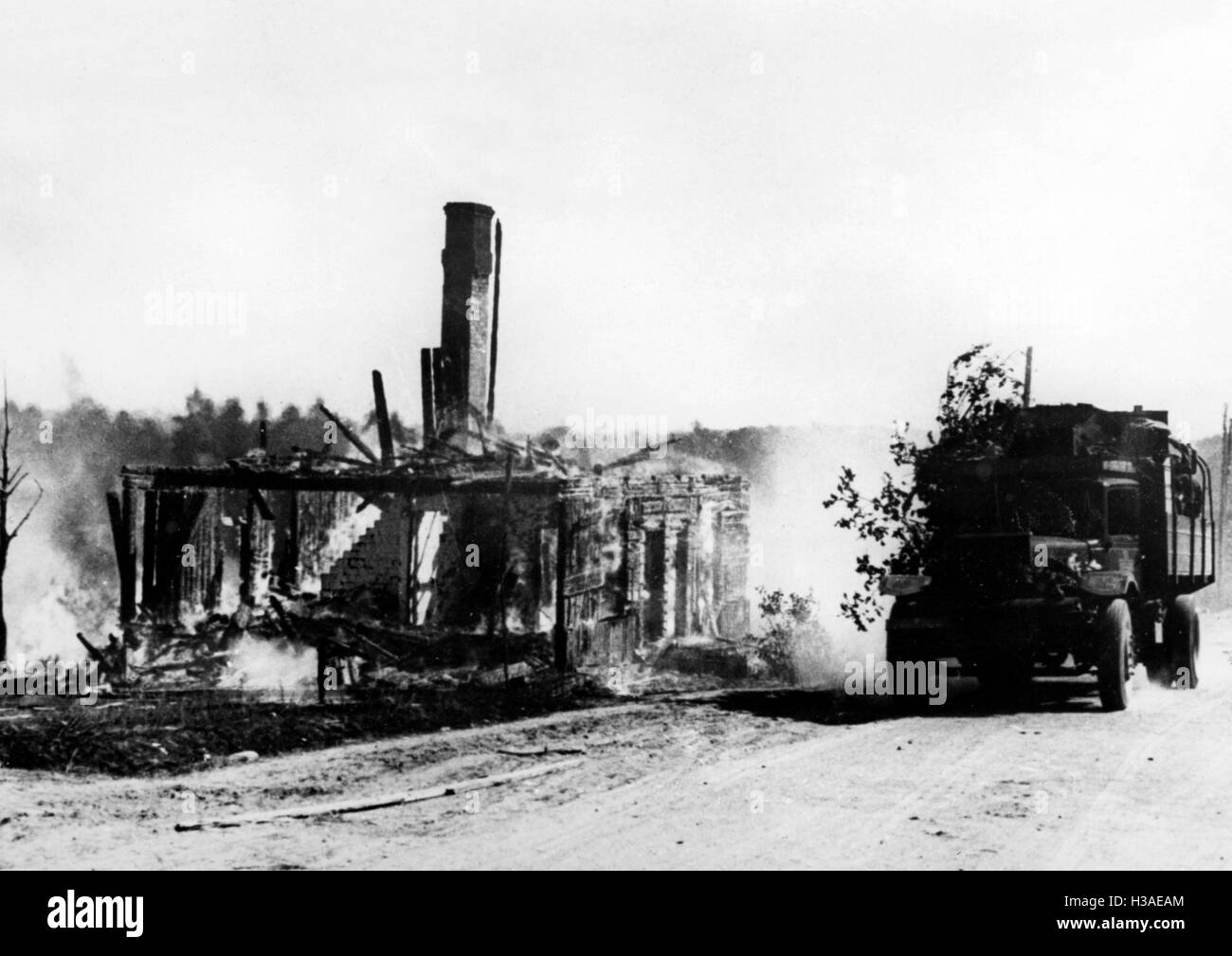 Truck destroyed Black and White Stock Photos & Images - Alamy