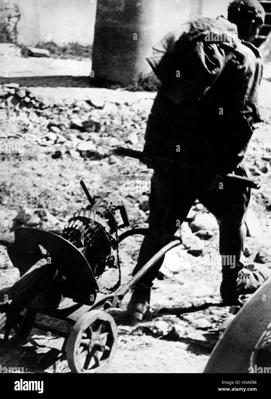 Soviet prisoners of war during the fights at the Vistula, 1944 Stock ...