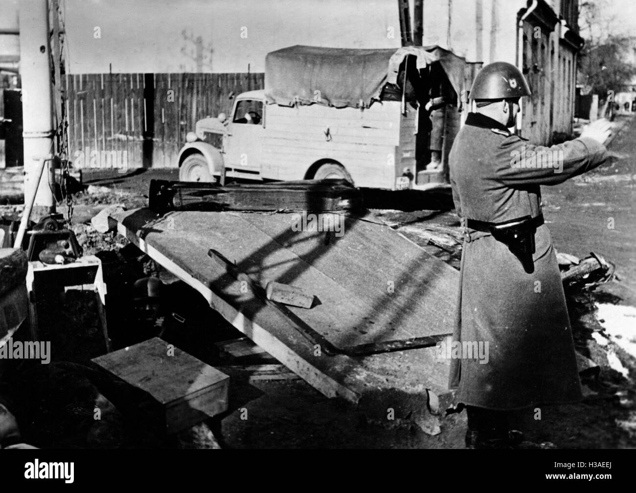 Message center of the German police in Kuestrin, 1945 Stock Photo - Alamy