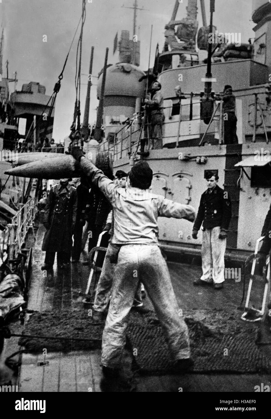 Kriegsmarine in action during the fighting in East Prussia, 1945 Stock ...