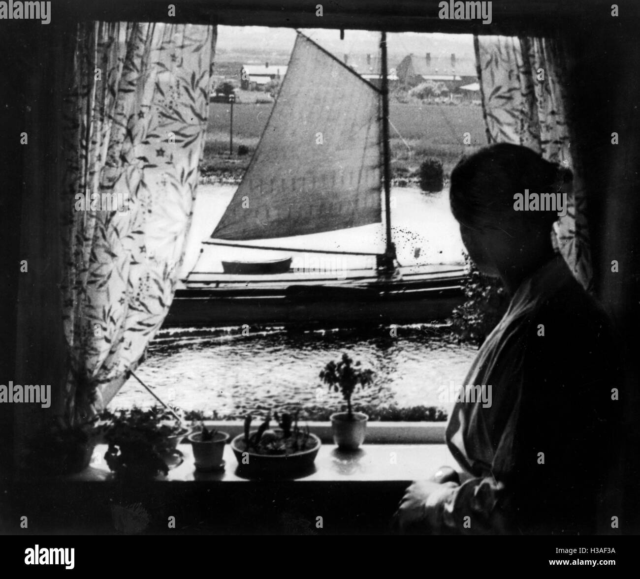 On window sill in Black and White Stock Photos & Images - Alamy