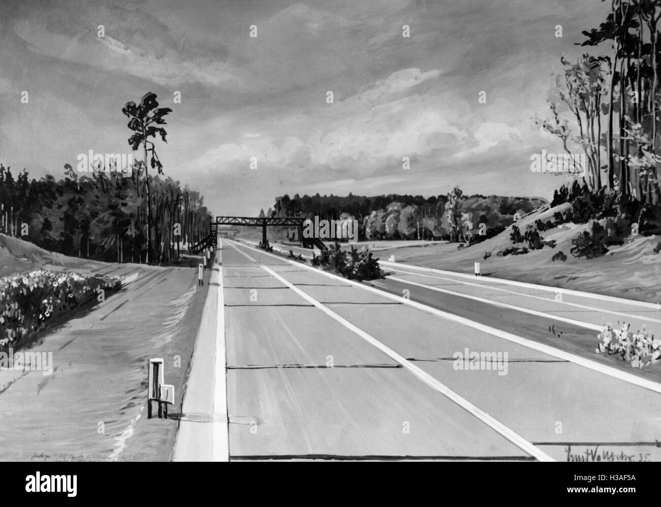 Painting by Ernst Vollbehr on the Reichsautobahn Frankfurt-Darmstadt ...