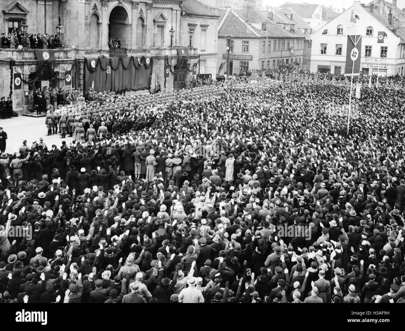 Adolf Hitler at the mass rally in Memel, 1939 Stock Photo - Alamy