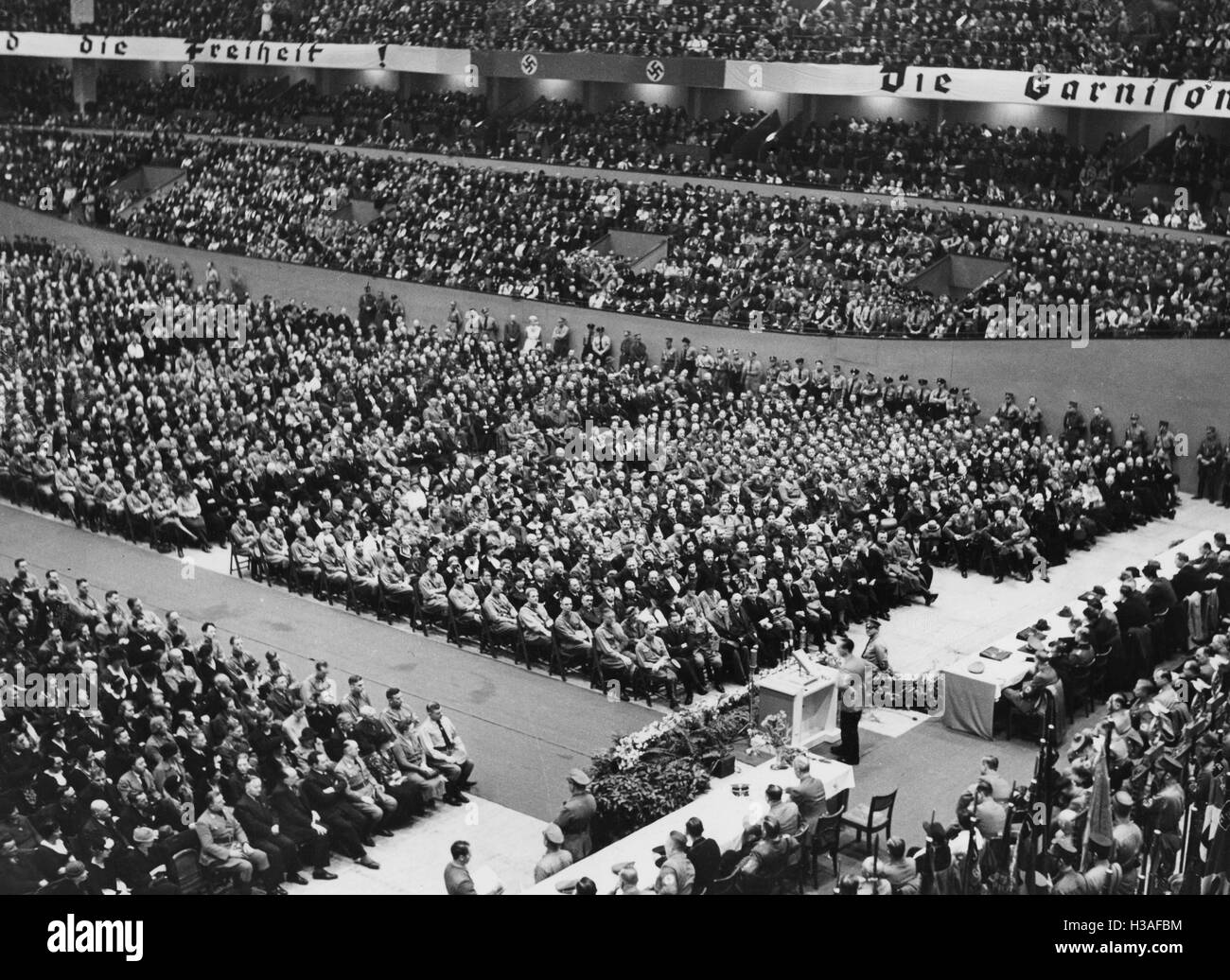Joseph Goebbels in the Deutschlandhalle in Berlin, around 1933 Stock ...