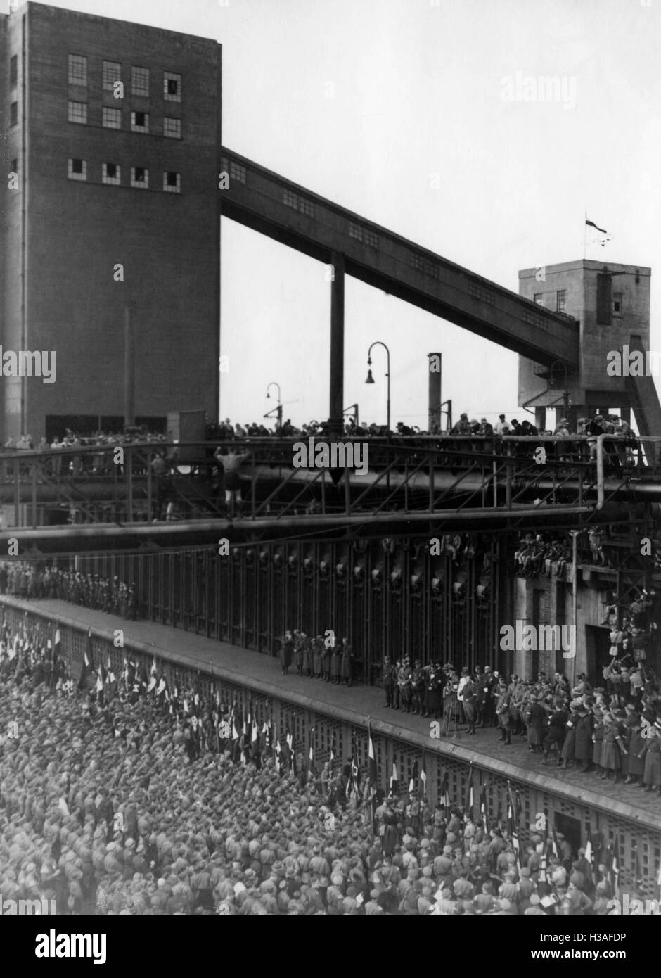 Baldur von Schirach at a Hitler Youth event at the coal mine in Essen ...