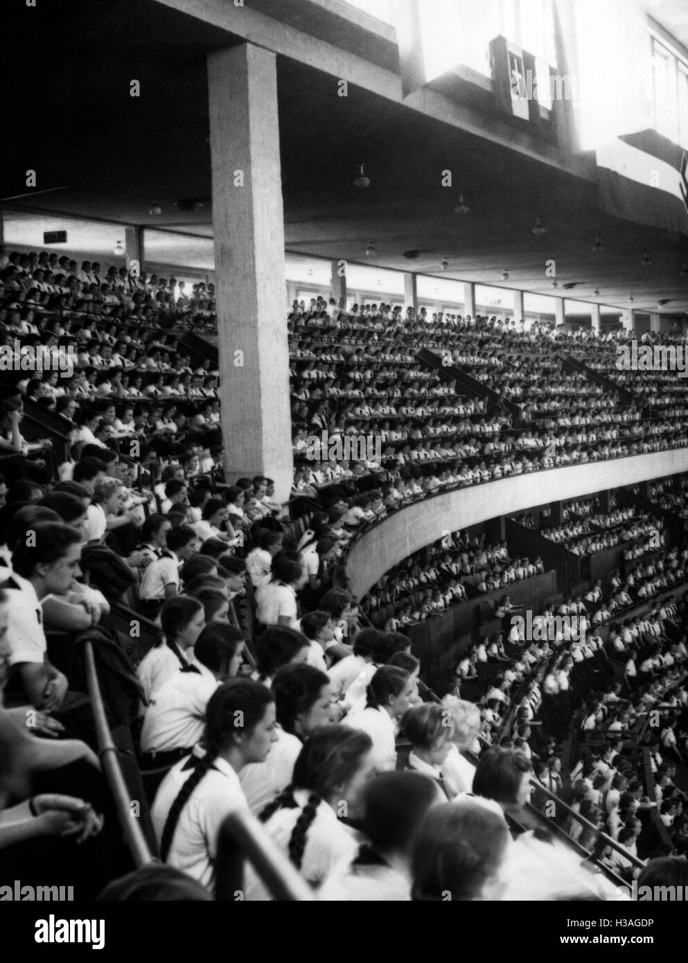 Celebration of the HJ and BDM in the Deutschlandhalle, Berlin 1937 ...