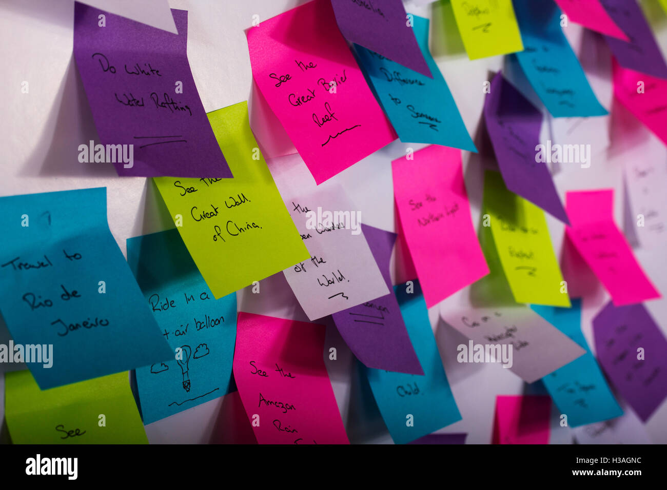 Colourful sticky notes with things to do Stock Photo - Alamy