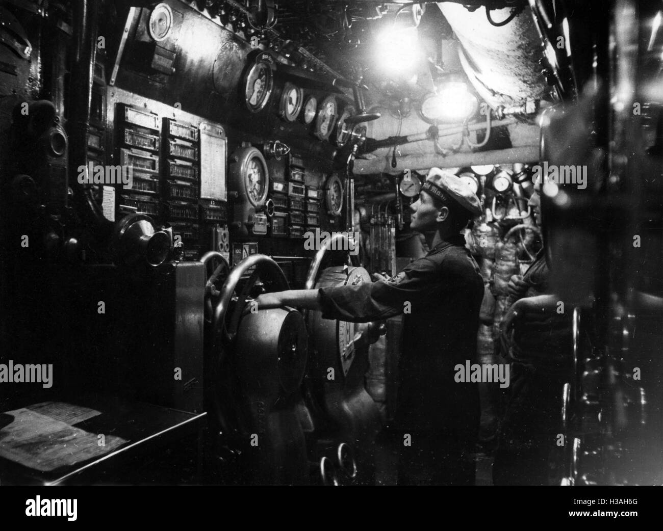 Engine room of a German destroyer, 1939 Stock Photo - Alamy