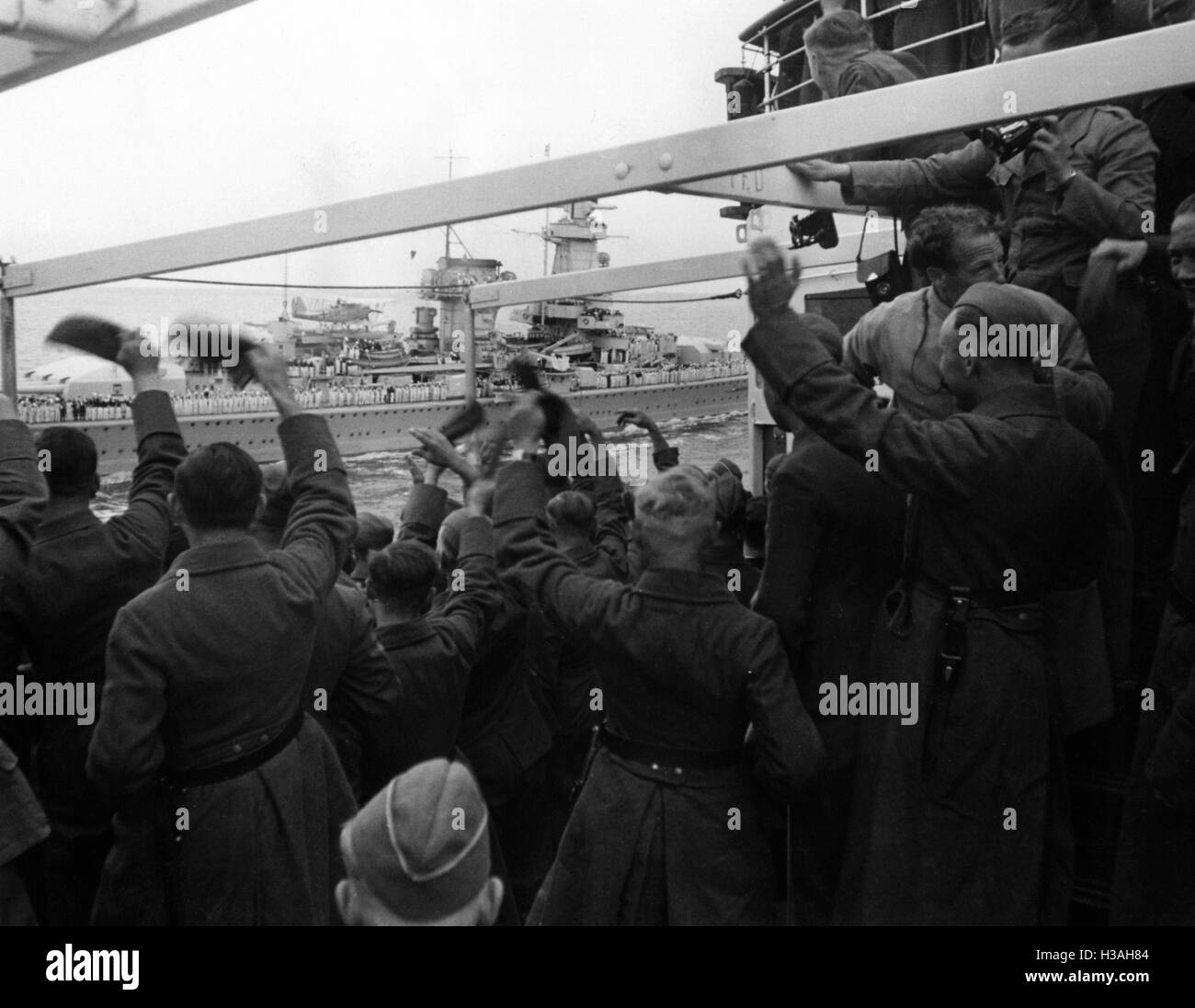 "The Condor Legion welcomes the armored ship ""Admiral Graf Spee ...